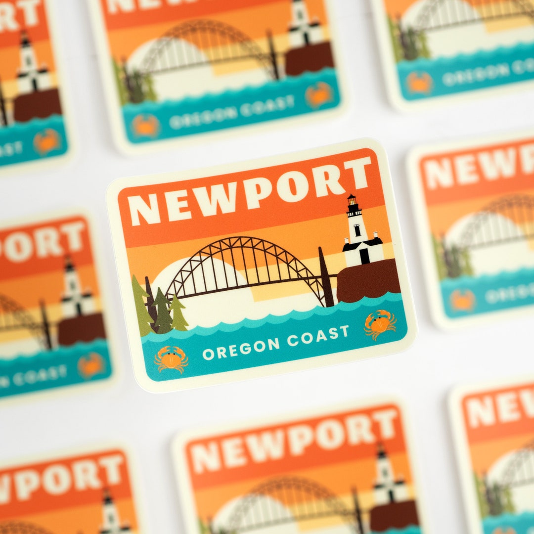 Newport, Oregon - Oregon Coast Sticker | Yaquina Head Lighthouse ...