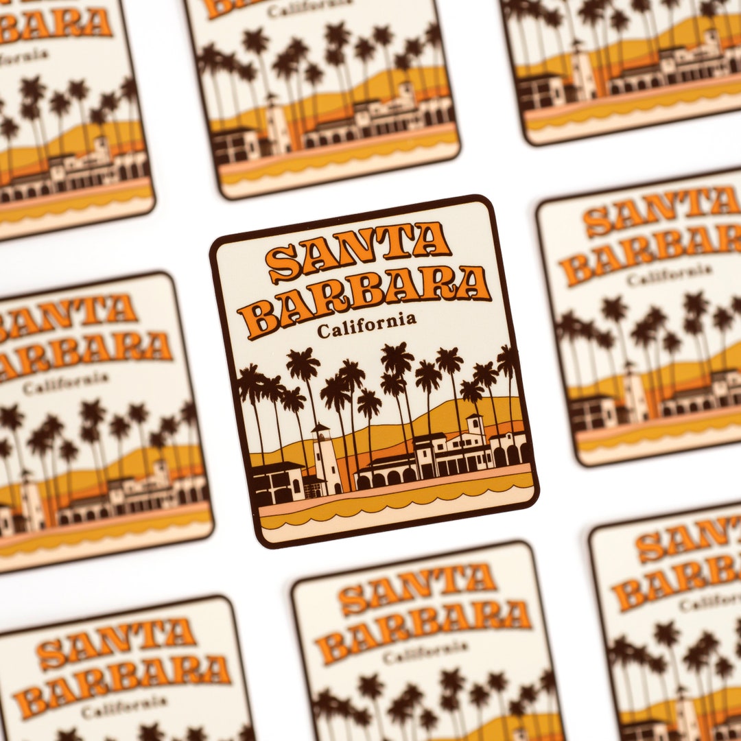 Santa Barbara, California Beach Sticker| Southern California | Beach ...
