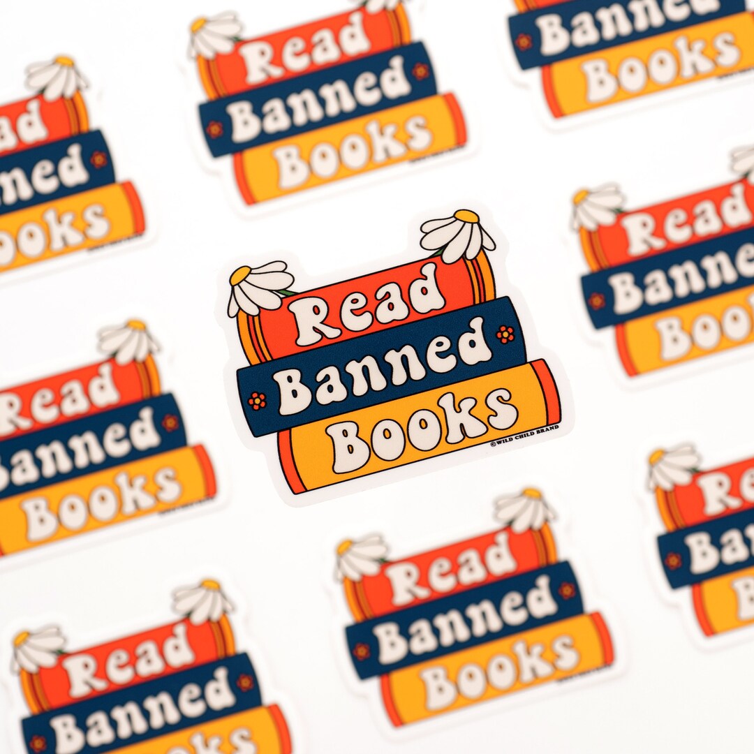 Read Banned Books Sticker | Retro - Etsy
