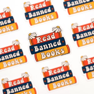 Read Banned Books Sticker Retro - Etsy