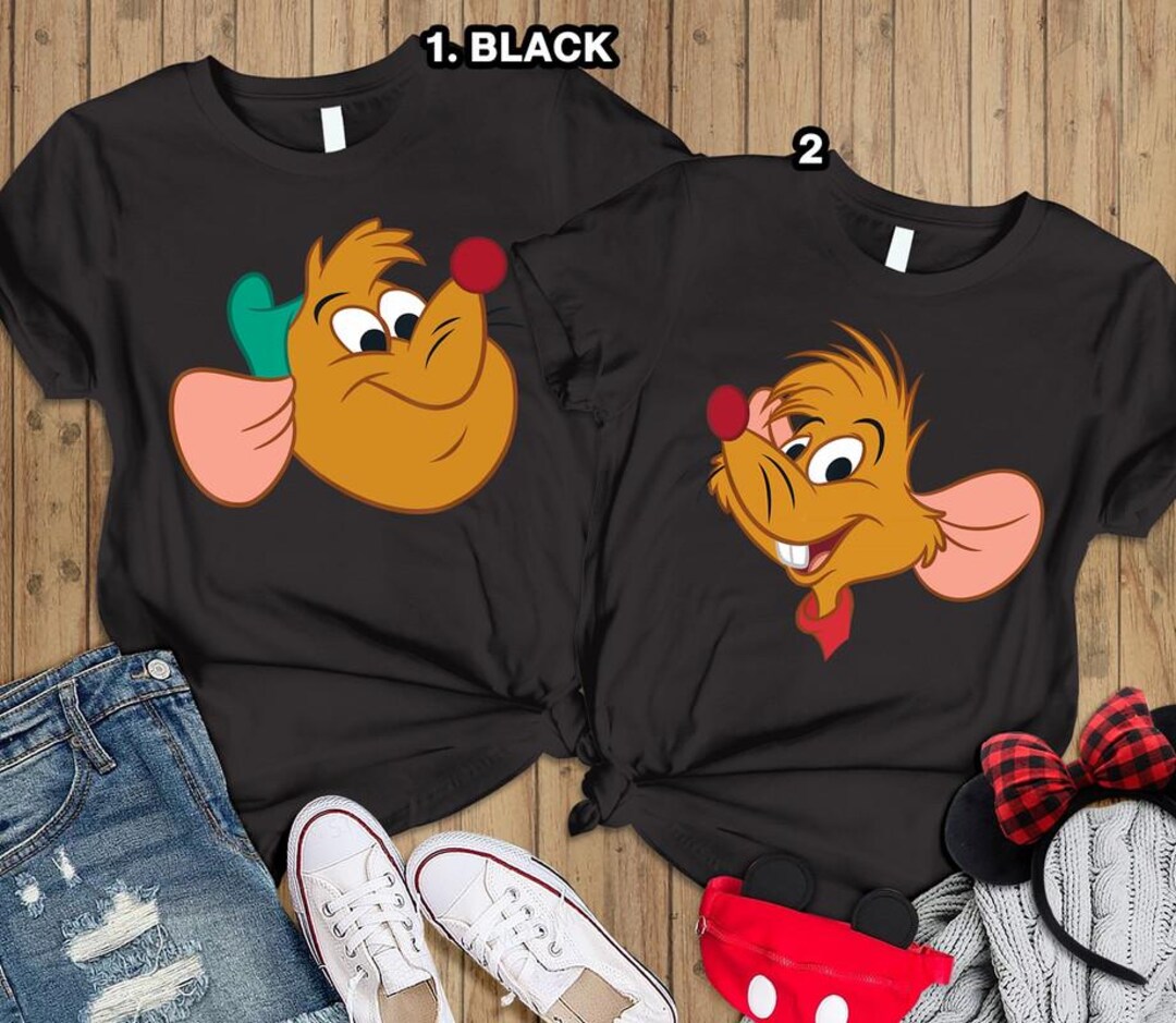 Jaq Gus Mouse Big Face Cosplay Matching Shirts, Cinderella Shirt ...