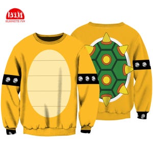 Bowser Mario Full Over Print Hoodie, Super Mario Bowser Cosplay ...