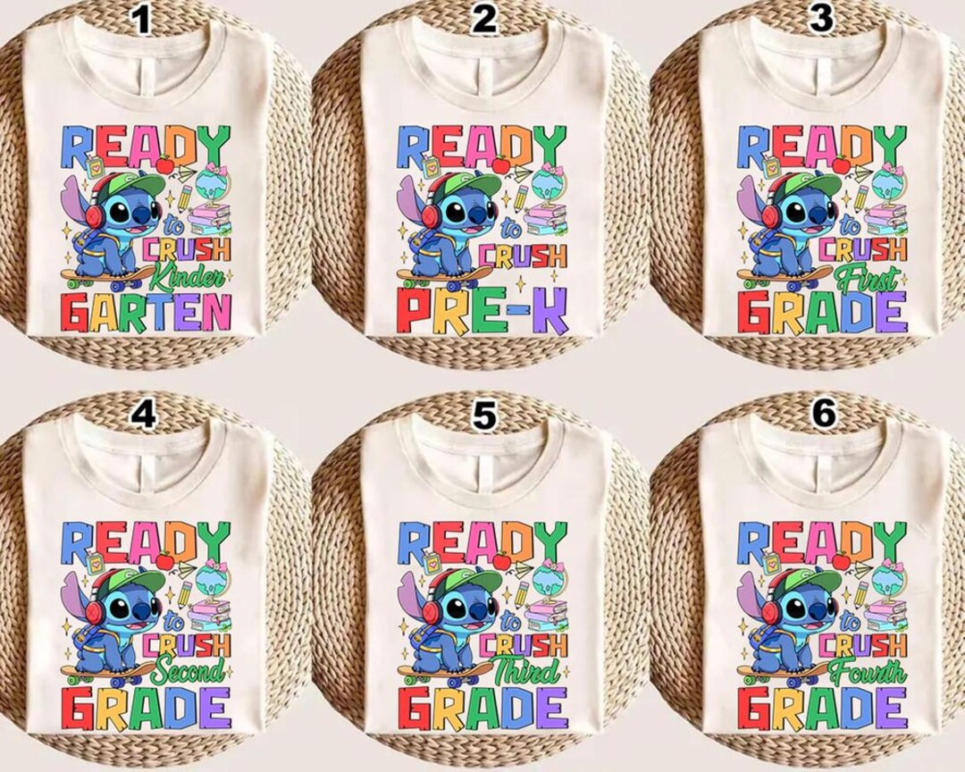 Stitch Ready to Crush First Grade Comfort Colors® Shirt, Disneyland ...