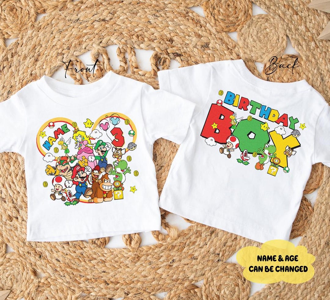 Personalized Super Mario Birthday Shirt, Mario Birthday Party Shirt ...