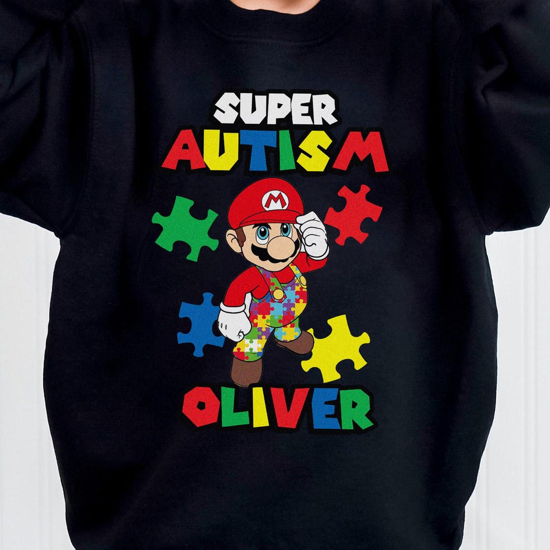 Custom Super Mario Autism Shirt, Mario Autism Awareness Shirt, Custom ...