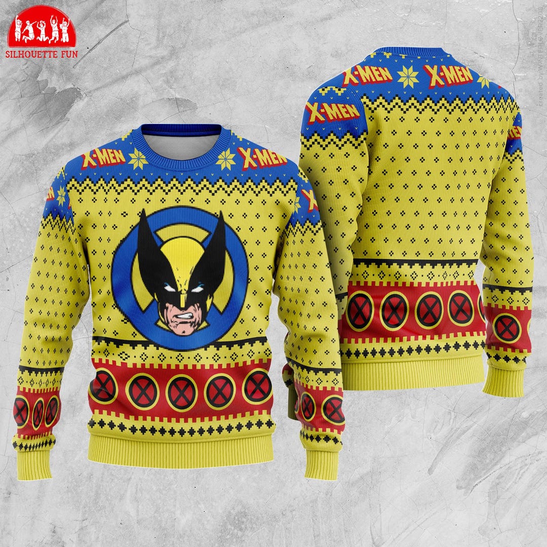 X-men Wolverine Holiday Sweater, X-men Wolverine Ugly Sweater, Deadpool ...