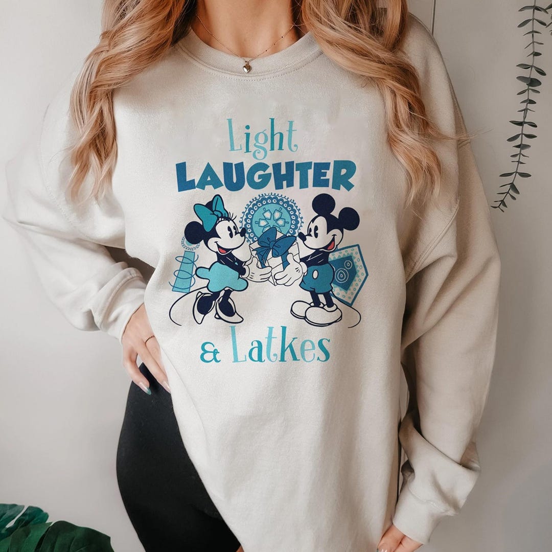 Mickey Minnie Mouse Light Laughter Latkes Shirt, Disneyland Christmas ...