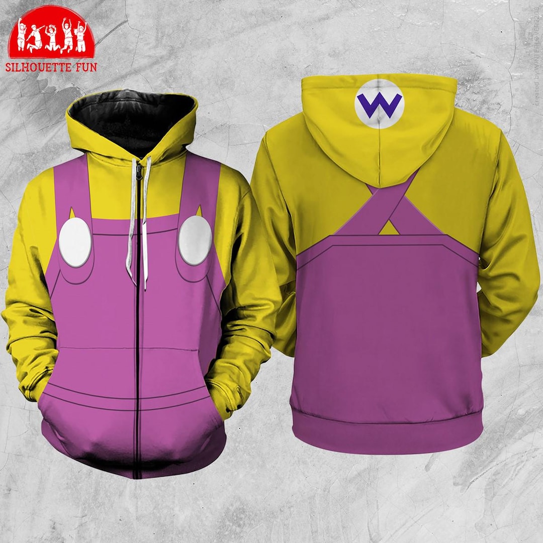 Wario Halloween Costume Hoodie, Wario Costume Hoodie, Super Mario ...