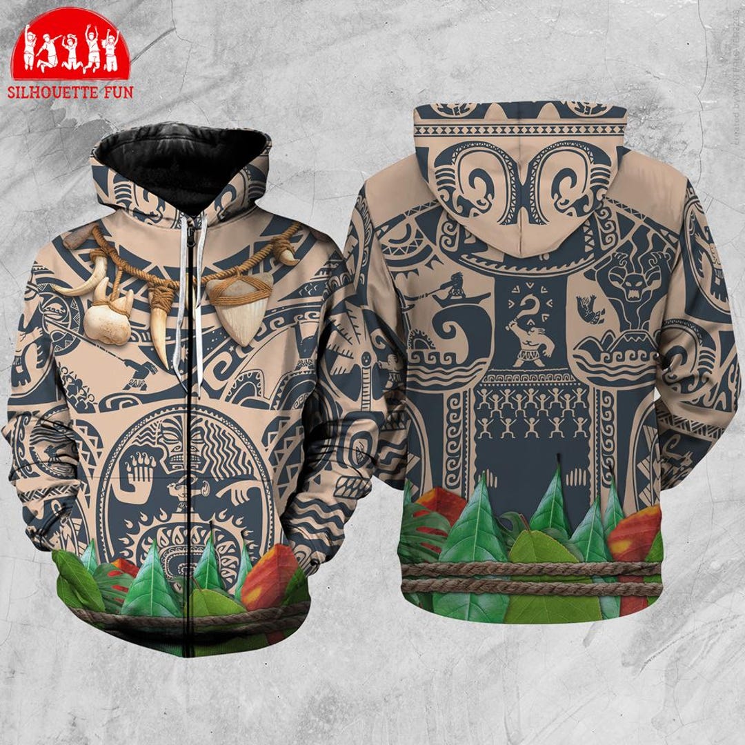 Moana Maui Princess Full Over Print 3D Hoodie, Moana Halloween Cosplay ...