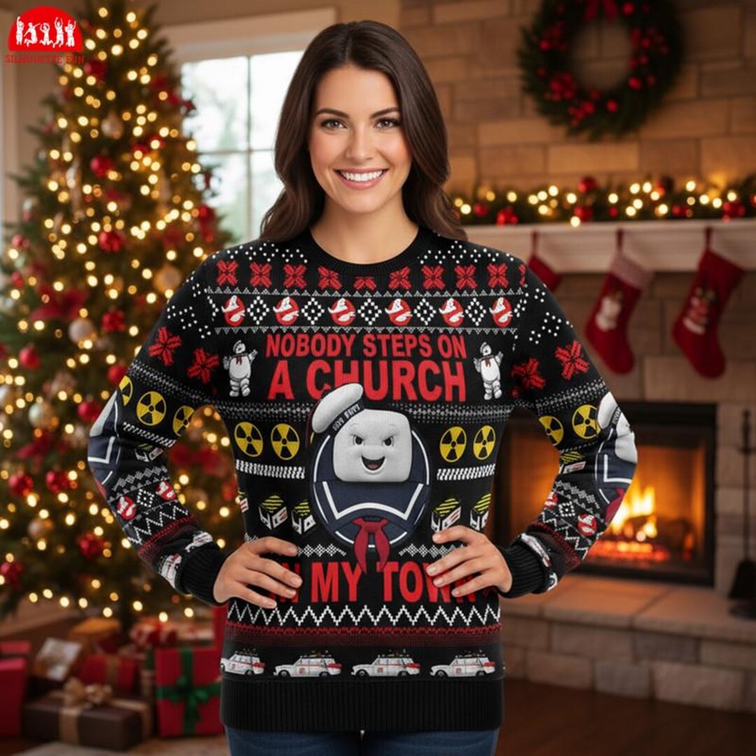 In My Town Ghost Busters Ugly Christmas Sweater, Ghostbusters Ugly ...