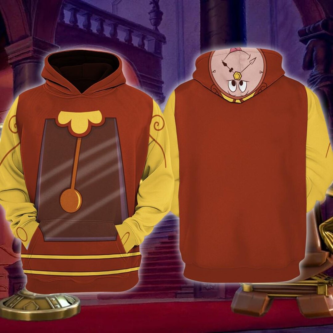Cogsworth 3D Full Over Print Hoodie, Cogsworth Clock Costume Sweatshirt ...