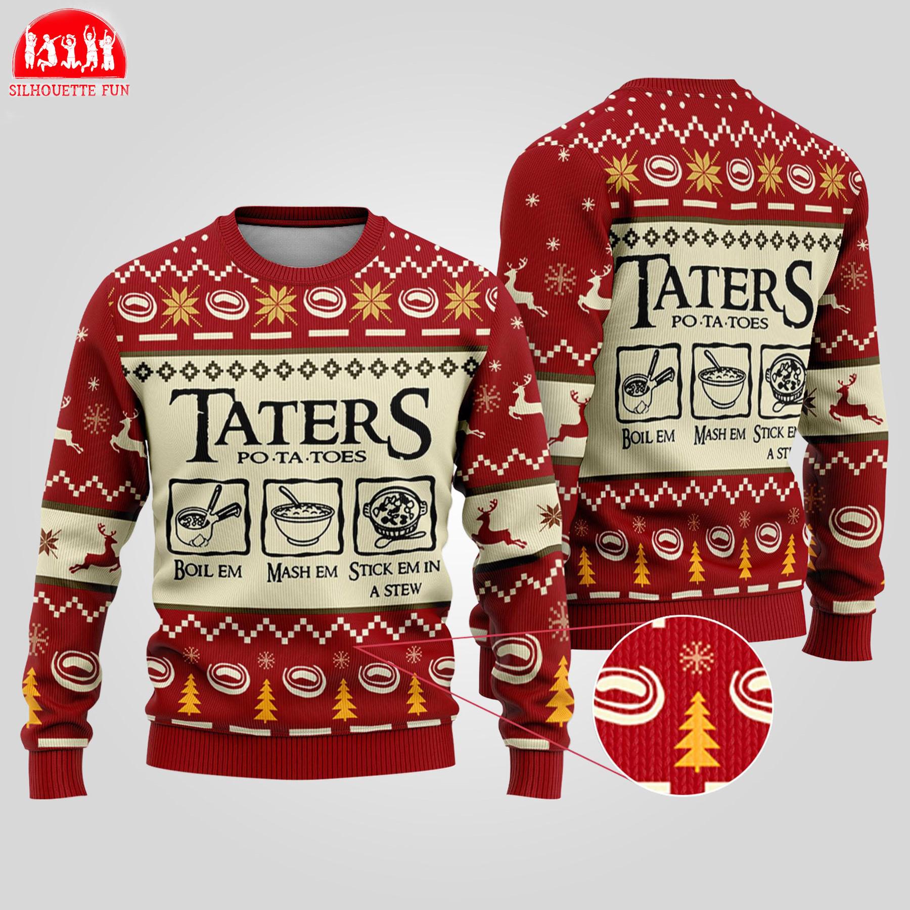 Taters Potatoes Ugly Christmas Sweater, Lord of the Rings Christmas ...