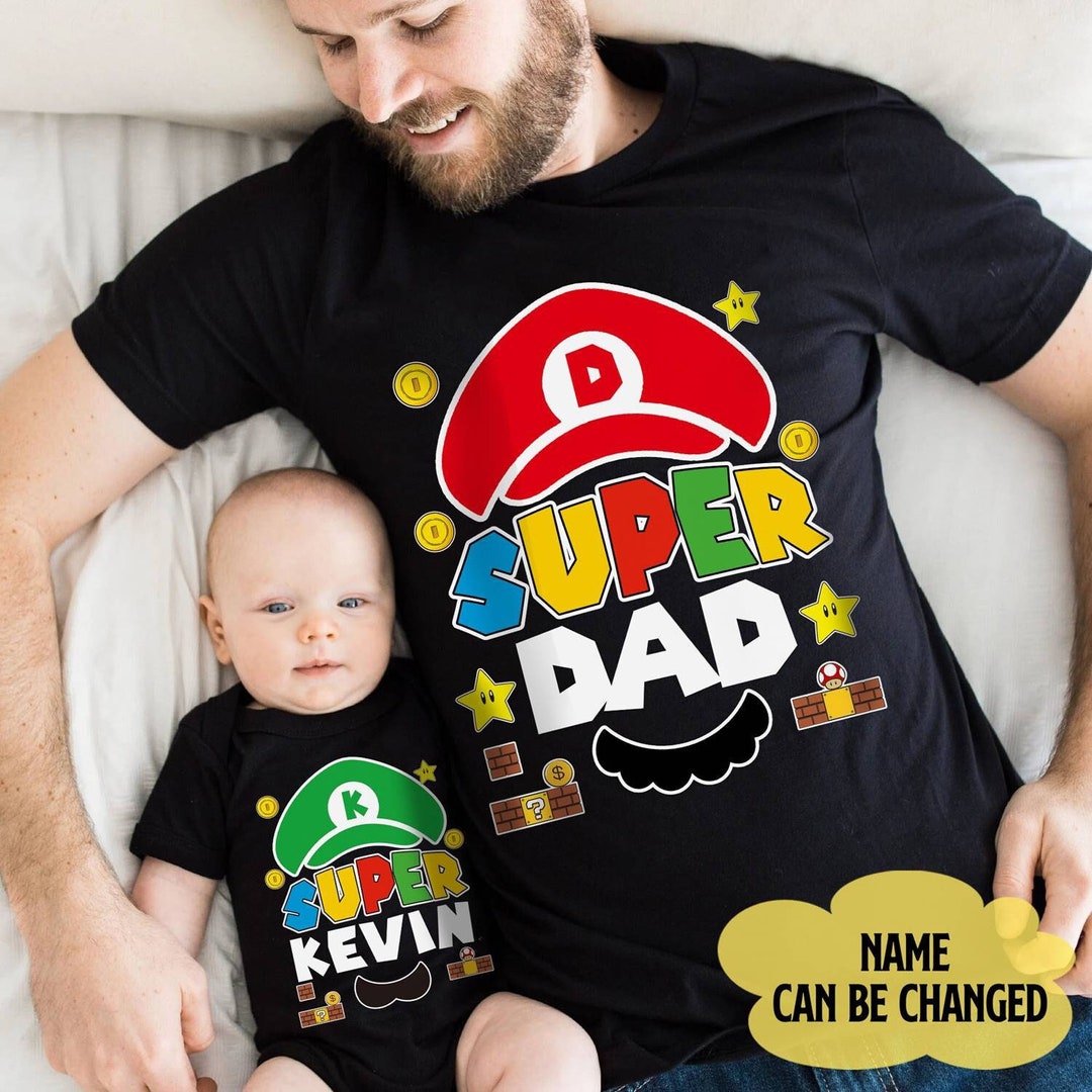 Super Mario Dad and Son Custom Shirt | Mario Family Shirt | Super Dad ...