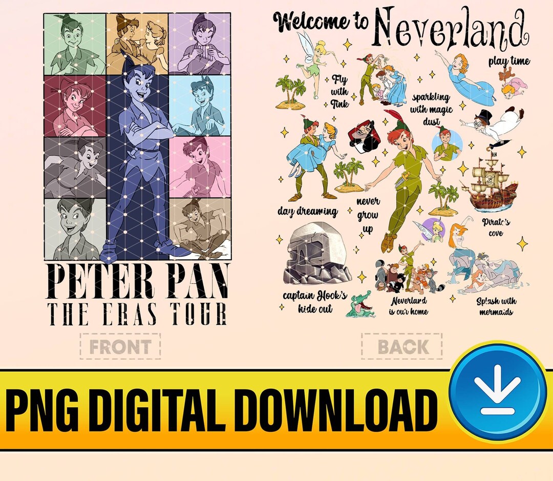 Peter Pan the Eras Tour Png, Welcome to Neverland Tinker Bell Png ...