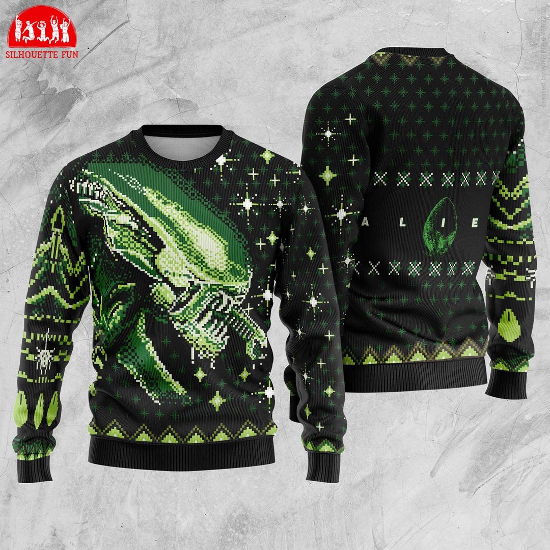 Xenomorph Alien Ugly Christmas Sweatshirt, Alien Movie Christmas ...