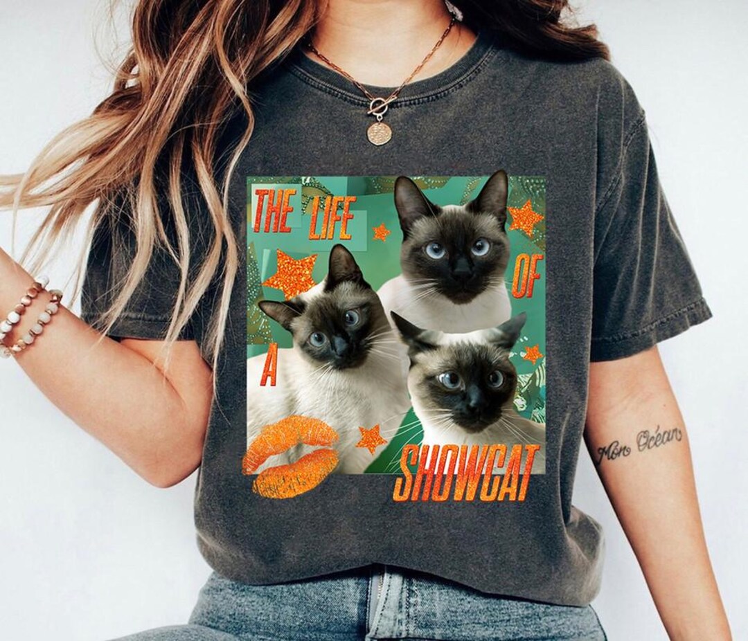 Custom Cat Photo the Life of A Showcat Portrait Comfort Colors Shirt ...