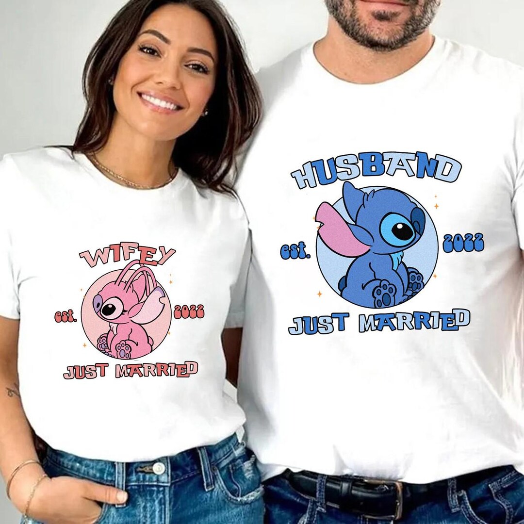 Stitch and Angel Husband and Wife Shirts, Stitch and Angel Couple ...