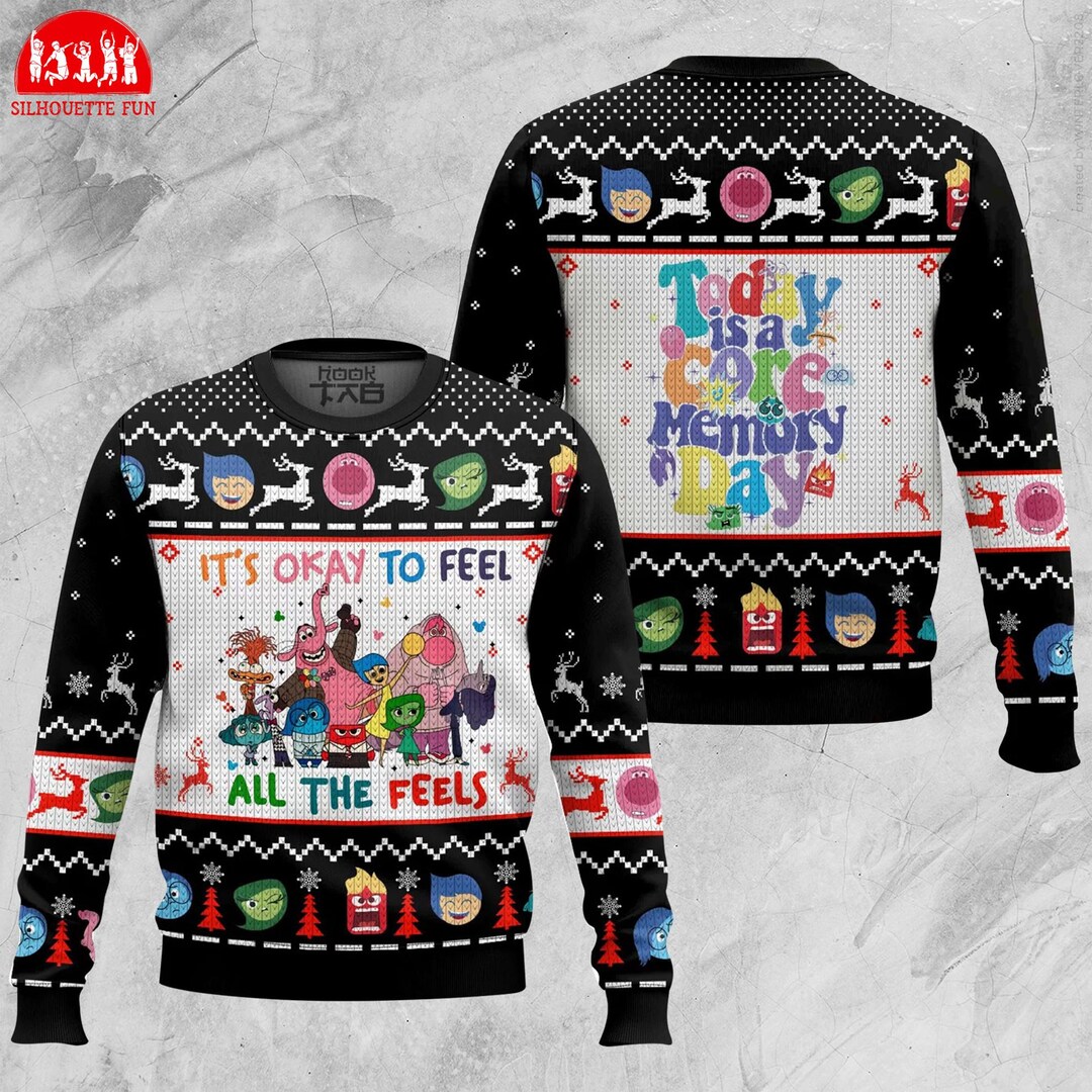 It’s Okay to Feel All the Feels Inside Out Ugly Sweater, Inside Out 2 ...
