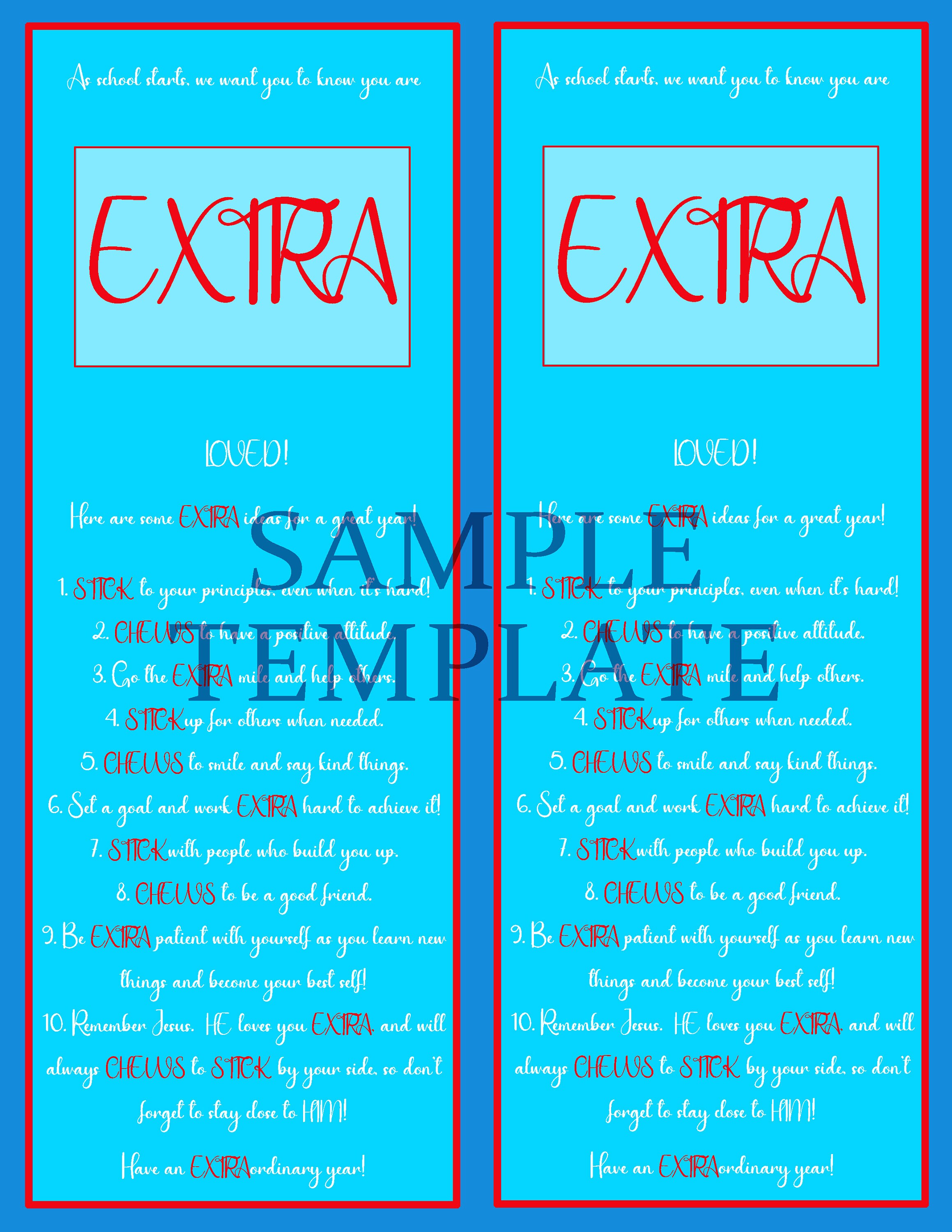 Back to School Gift Tag, Extra Encouragement, Kid Back to School Dinner ...