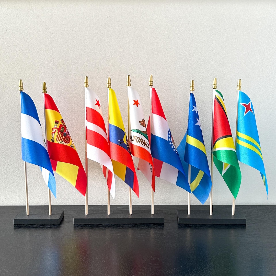 Flag Stand for Mini Flags, Table Flag Stand, Flag Holder for Country ...