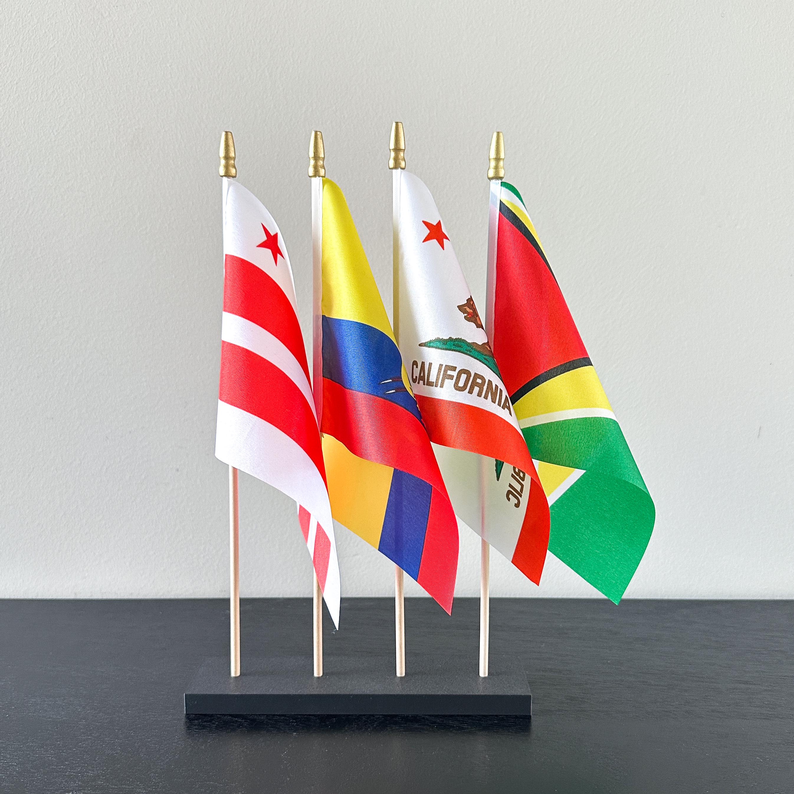 Mini Flag Stand, Table or Desk Flag Stand, Country & State Flag Holder ...