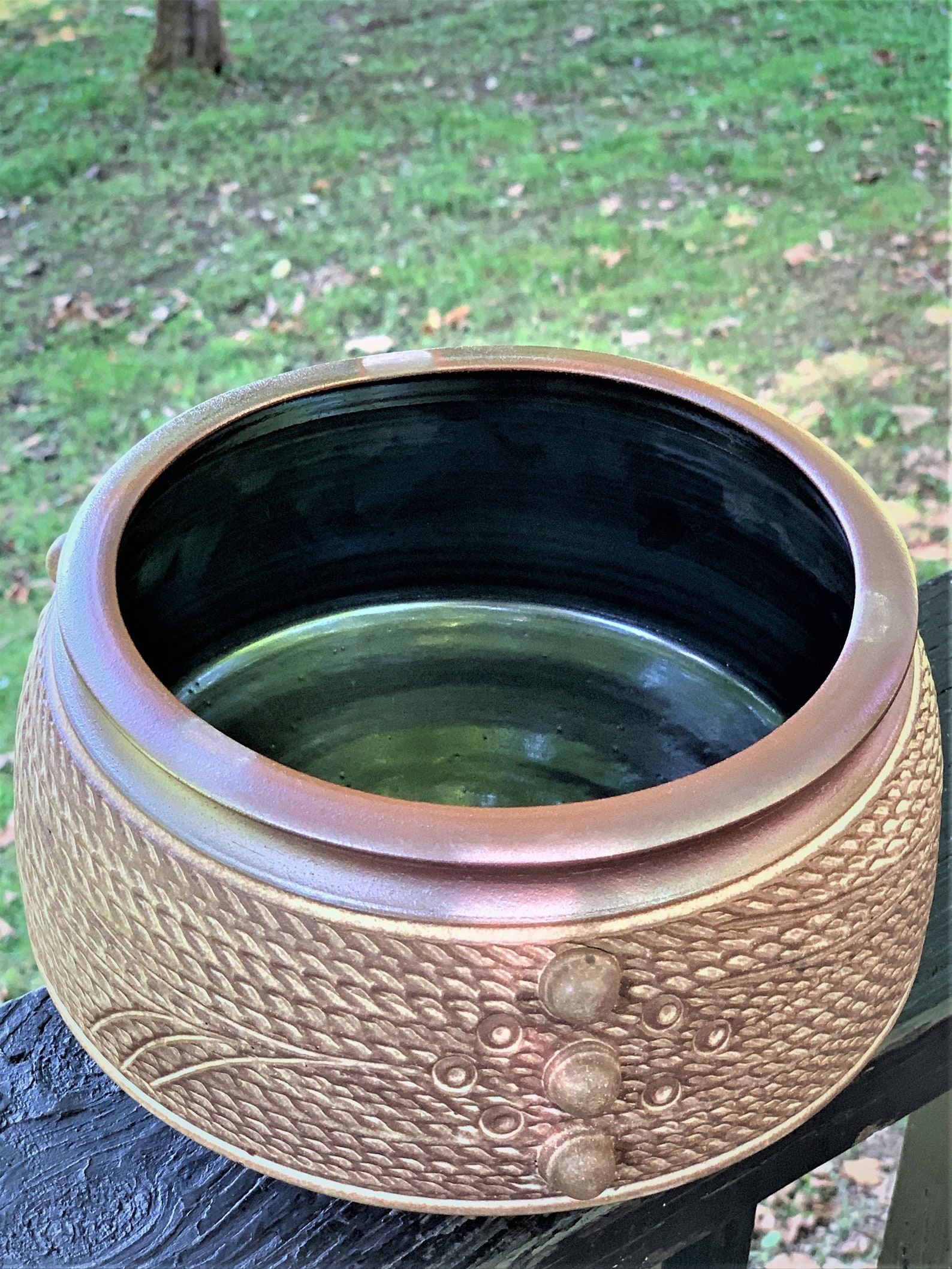 Wheel-thrown Wood-fired Pottery Bowl 6hx9wx6 1/4 Opening Cream Brown ...
