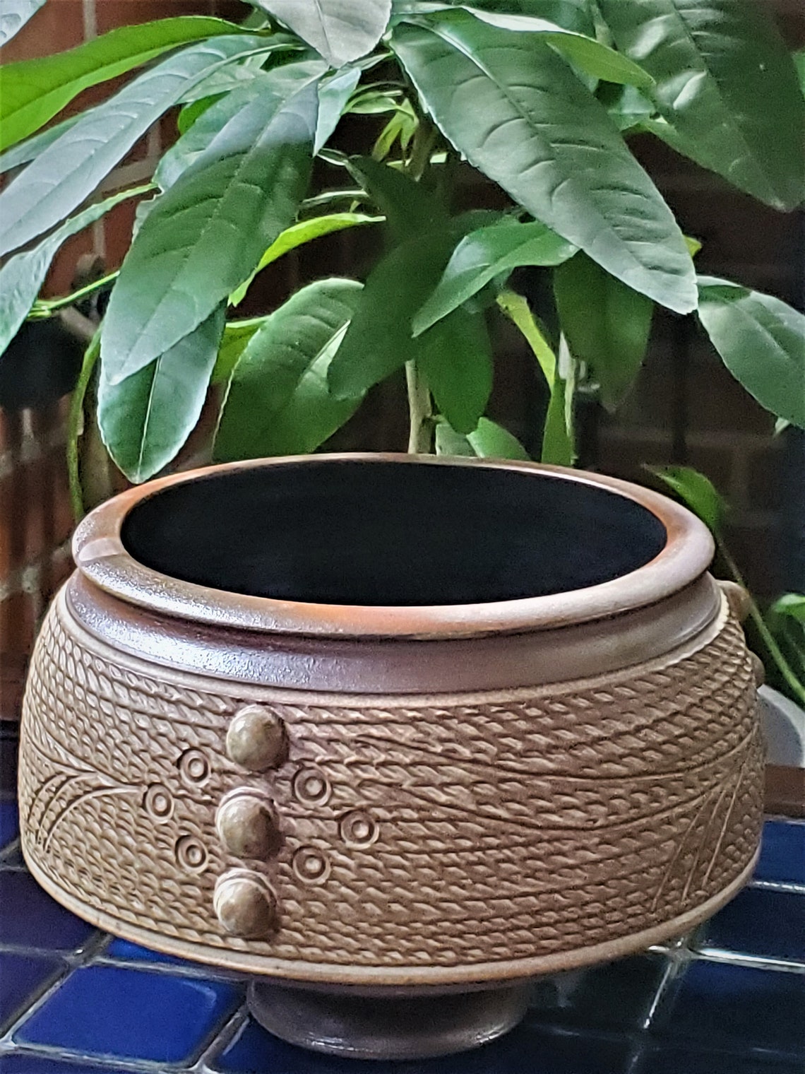 Wheel-thrown Wood-fired Pottery Bowl 6hx9wx6 1/4 Opening Cream Brown ...