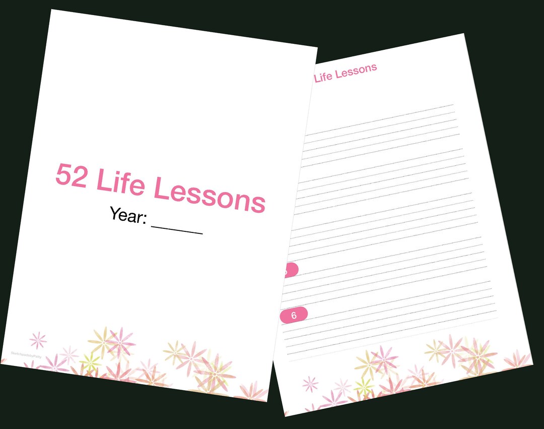 52 Life Lessons Journal — (journal, Yearly Journal, Memory Journal ...