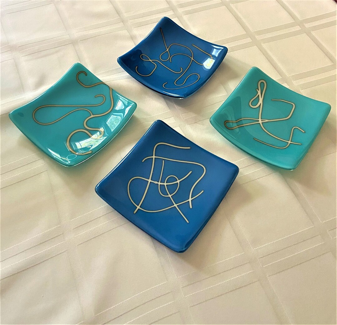 Small Snack Glass Plate 4.5 - 5" - Etsy
