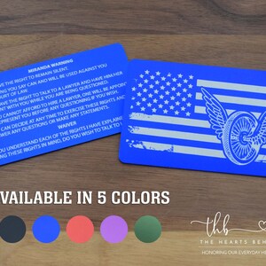 Motors Officer Engraved Miranda Card, Laser Engraved Miranda Rights ...