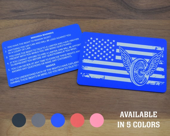 Motors Officer Engraved Miranda Card Laser Engraved Miranda - Etsy
