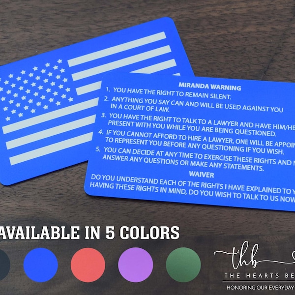 Miranda Warning Card Svg - Etsy