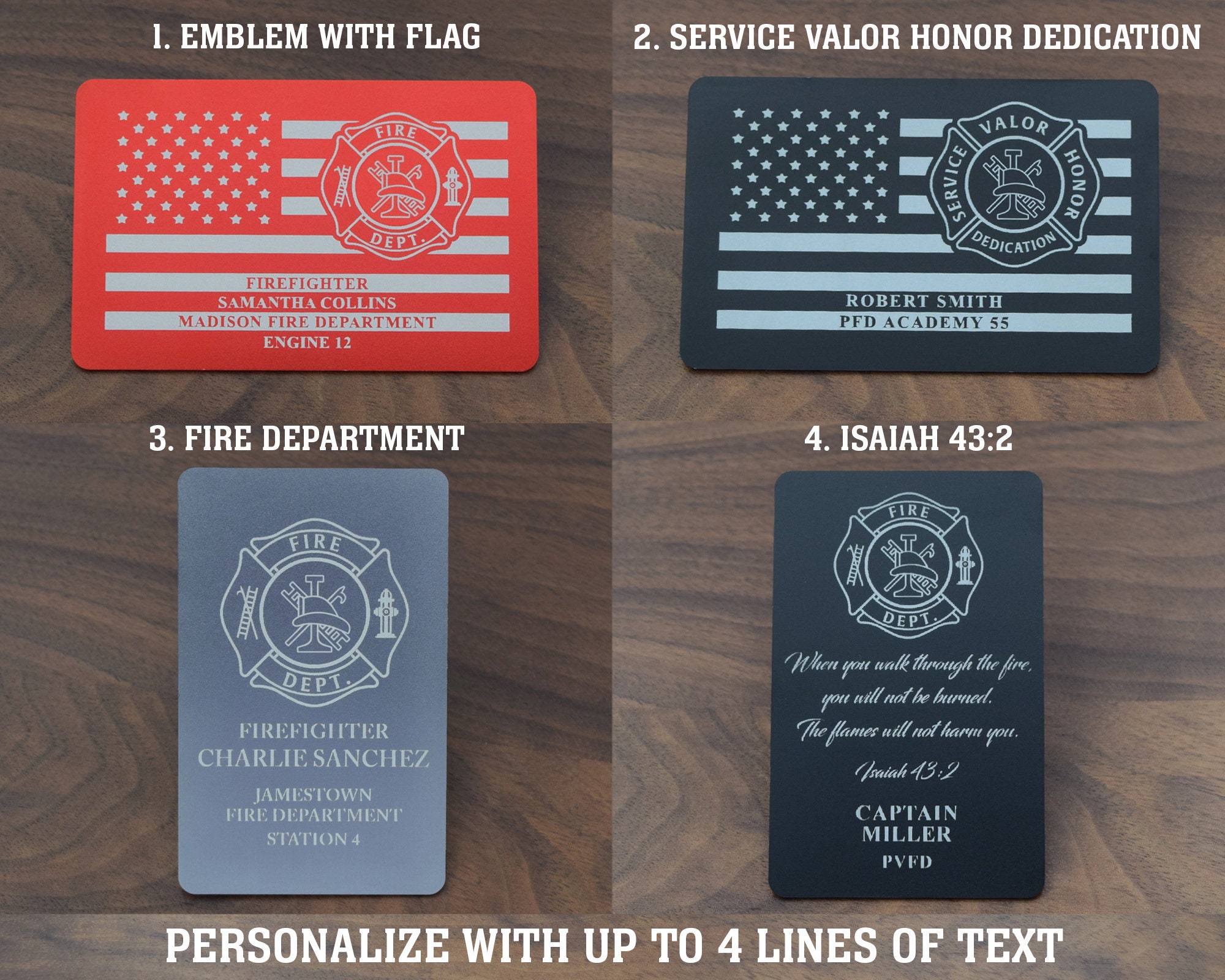 Engraved Firefighter's Prayer Card Laser Engraved Prayer - Etsy