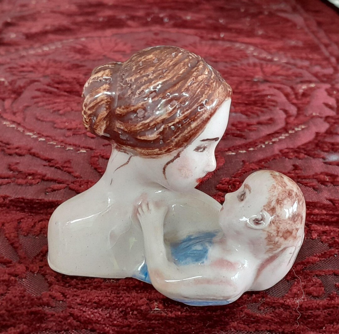 Ceramic Mini Sculpture, Handmade Home Decor, Mother and Child Figure ...