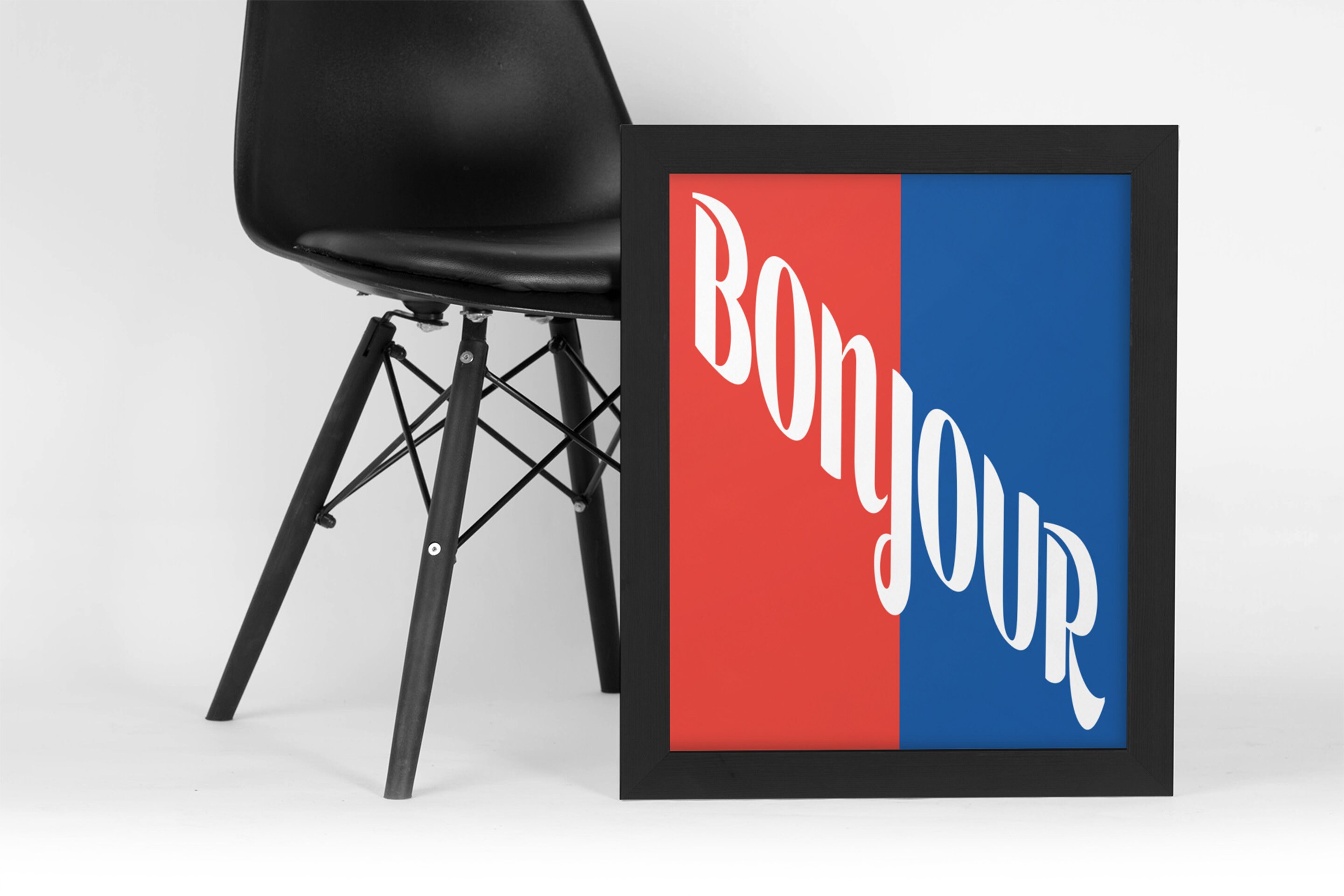 Bonjour, Hello in French, France Flag Colors, Printable Art Poster ...