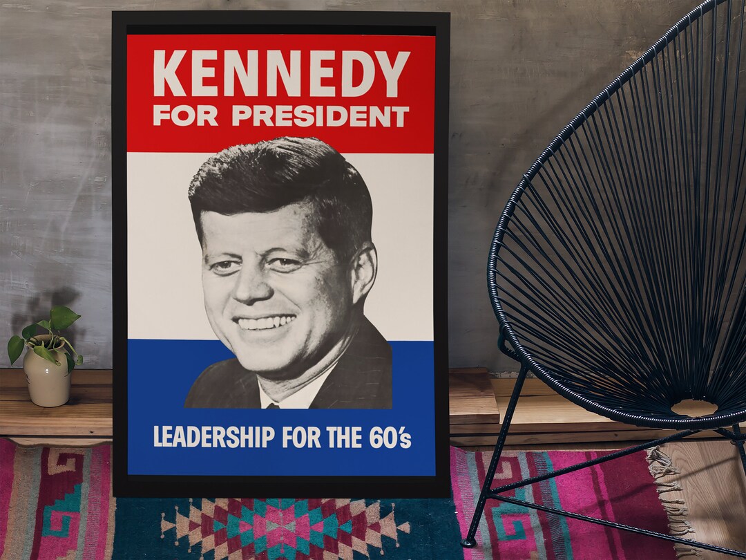 JFK Poster John F. Kennedy for President Printable Retro Wall Art Image ...