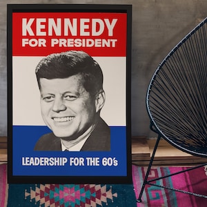 JFK Poster John F. Kennedy for President Printable Retro Wall Art Image ...
