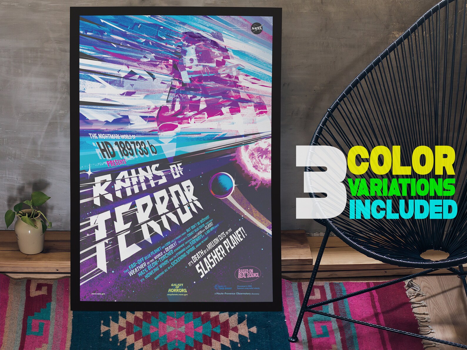 NASA Galaxy of Horrors Posters Rains of Terror Printable Wall Art ...