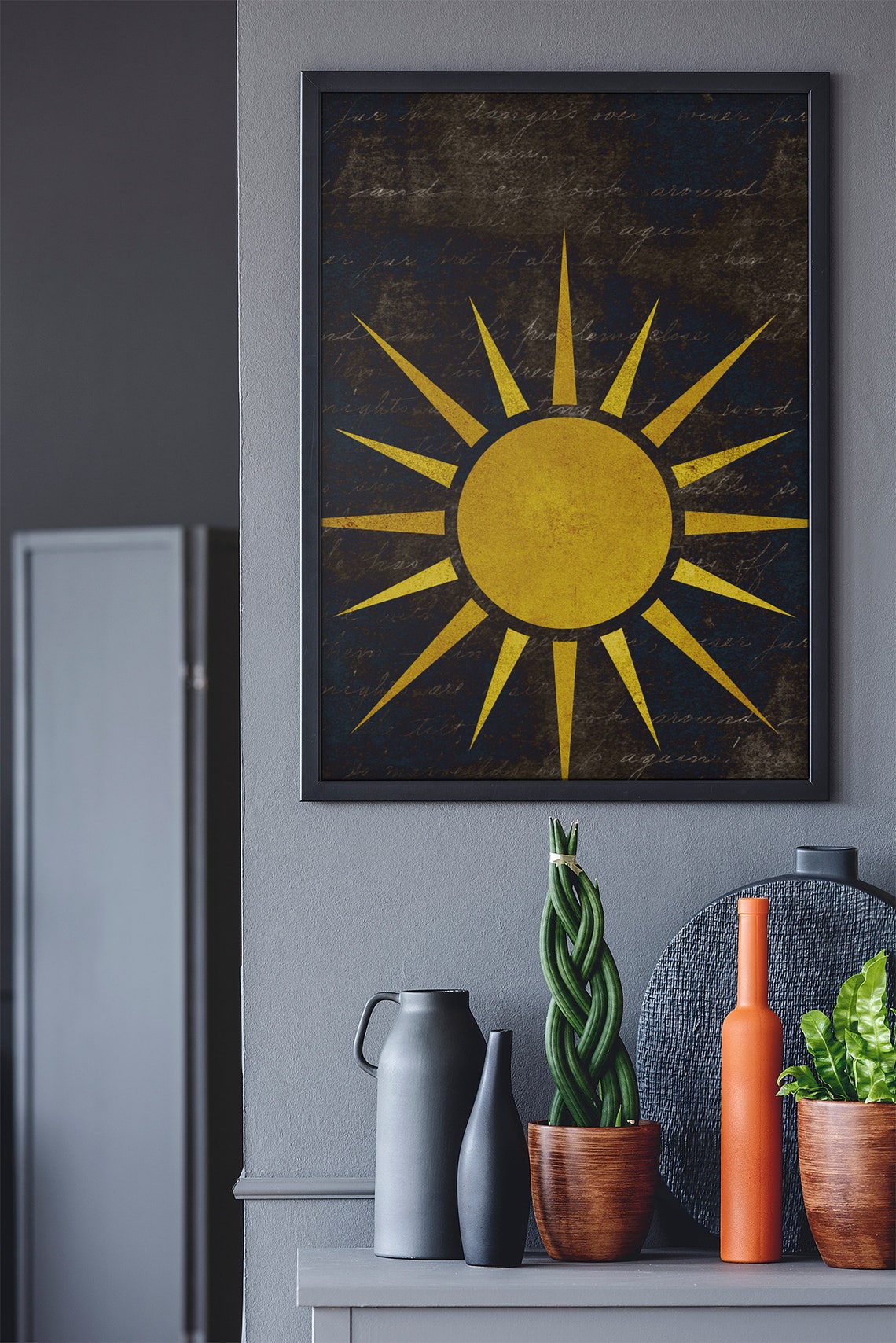 Abstract Sun Printable Wall Art Poster 16x20 12x15 8x10 Original ...