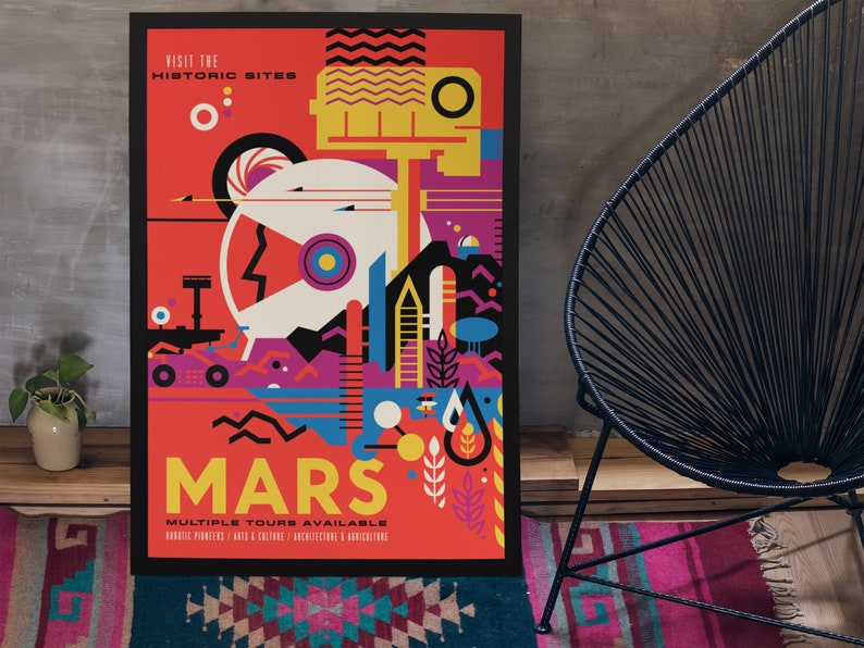 Printable NASA Posters Visions of the Future Mars Visit - Etsy