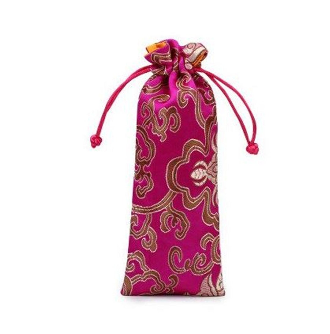 Sac cadeau chinois de luxe riche en fleurs, brocart de soie, cordon de ...