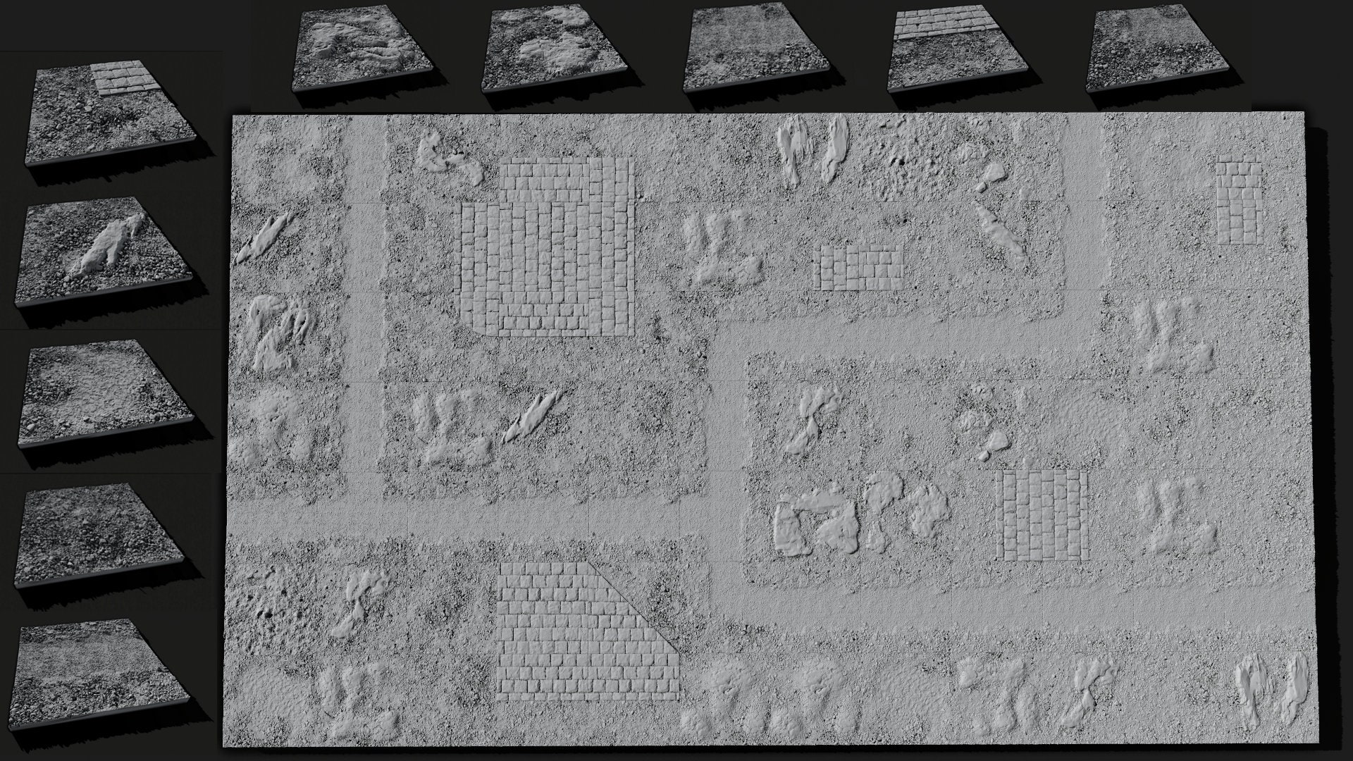 3D Printable Modular Ground Terrain: 6" Tiles, Battlefield STL Files - Etsy