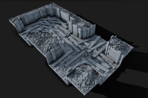 3D Printable Trench Terrain 6 X 6 Tiles STL | Etsy