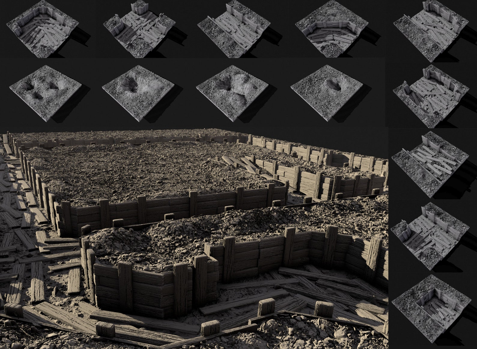 3D Printable Trench Terrain Tiles: Modular Battlefield (STL Files) - Etsy