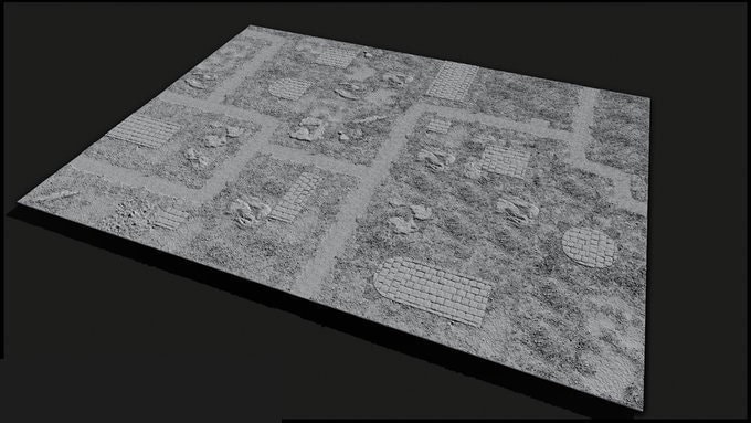 3D Printable Modular Ground Terrain: 6" Tiles, Battlefield STL Files - Etsy