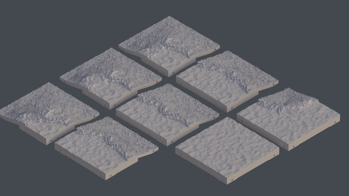 3D Printable Water Terrain Tiles: Modular Battlefield (STL Files) - Etsy
