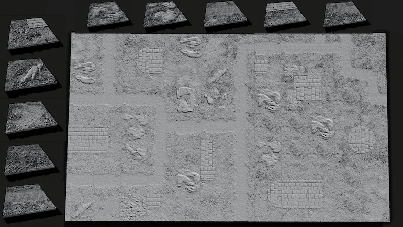 3D Printable Modular Ground Terrain: 6" Tiles, Battlefield STL Files - Etsy