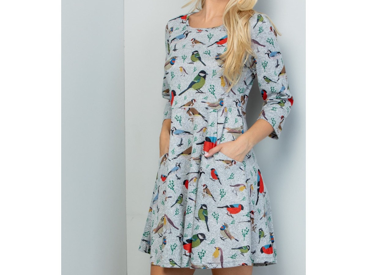 Bird Print Winter Tunic Dress - Etsy