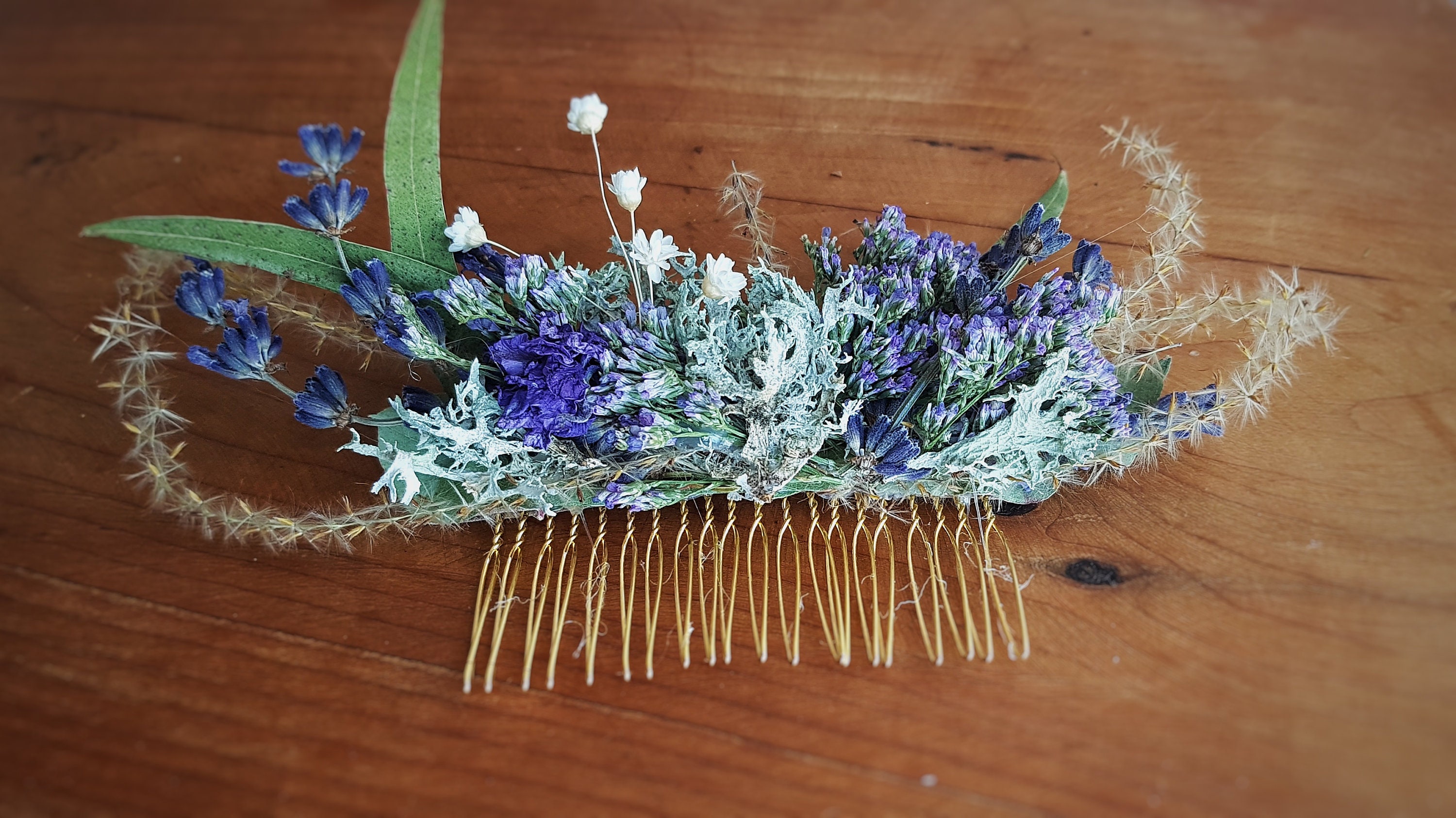 Comb in Dried Flowers mediterranean - Etsy Singapore