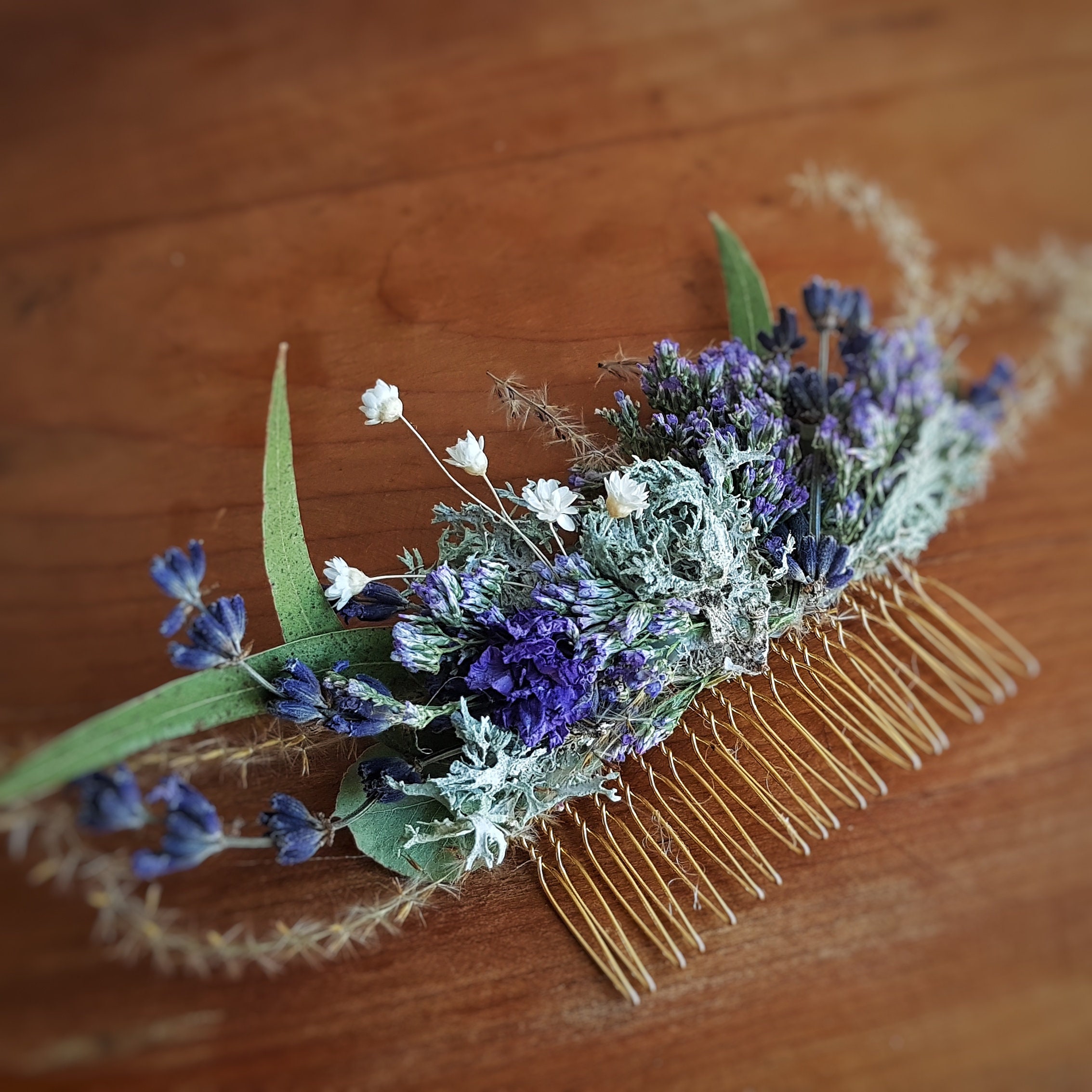 Comb in Dried Flowers mediterranean - Etsy Singapore